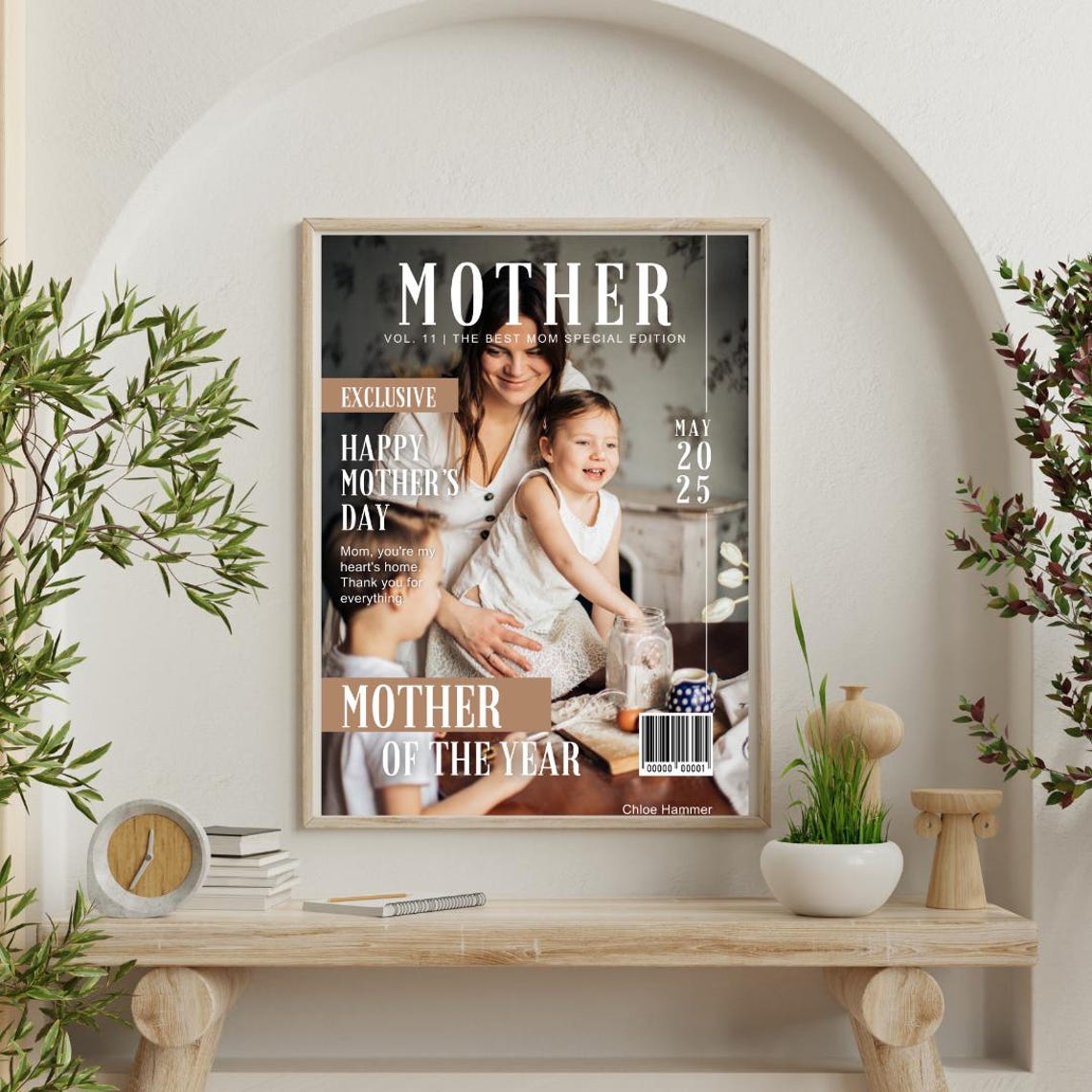 Editable Mother's Day Magazine Cover Canva Template | Personalized Mom ...