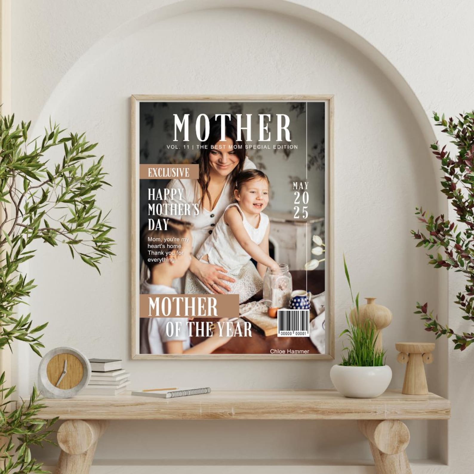 Editable Mother's Day Magazine Cover Canva Template | Personalized Mom ...