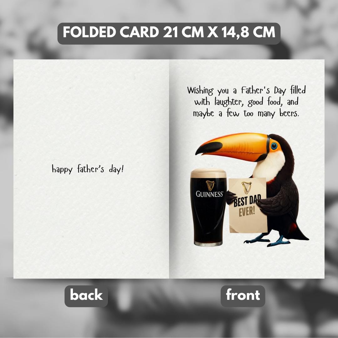 Printable Guinness Father's Day Card - Funny Beer Joke - 21x14.8 Cm ...