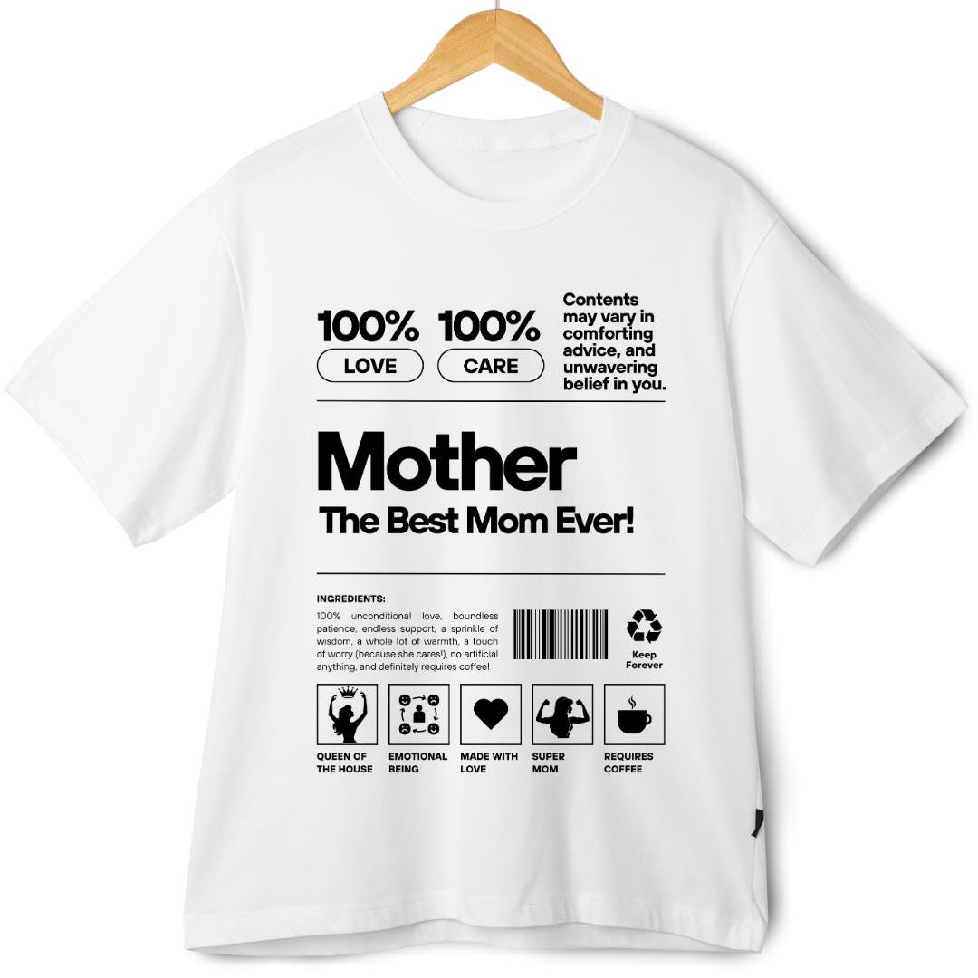 Best Mom Ever SVG PNG, Mother's Day Gift, Funny Mom Ingredients Label ...