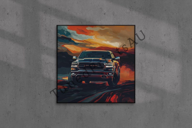 Ram 1500 Digital Print Downloadable Poster Wall Art Home Decor Gift ...
