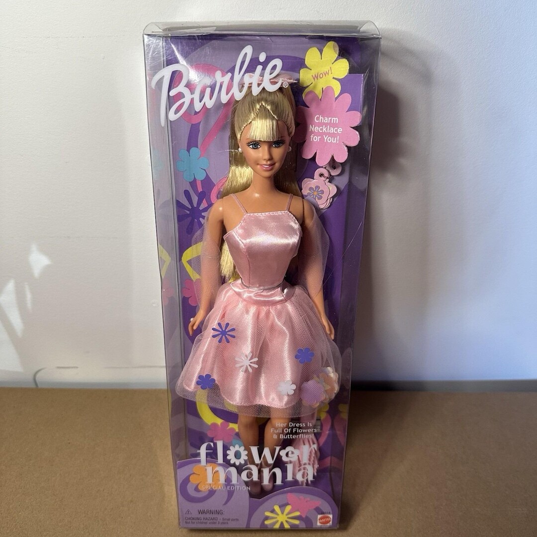 VTG 2000 Flower Mania Barbie Doll With Charm Necklace Mattel #28614 ...