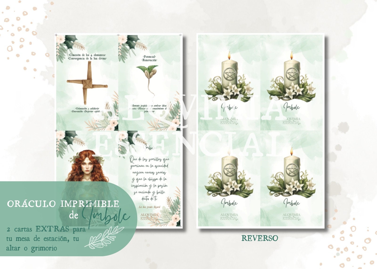 IMBOLC - Printable Oracle in Spanish / 26 Oracle Cards / Digital Oracle ...