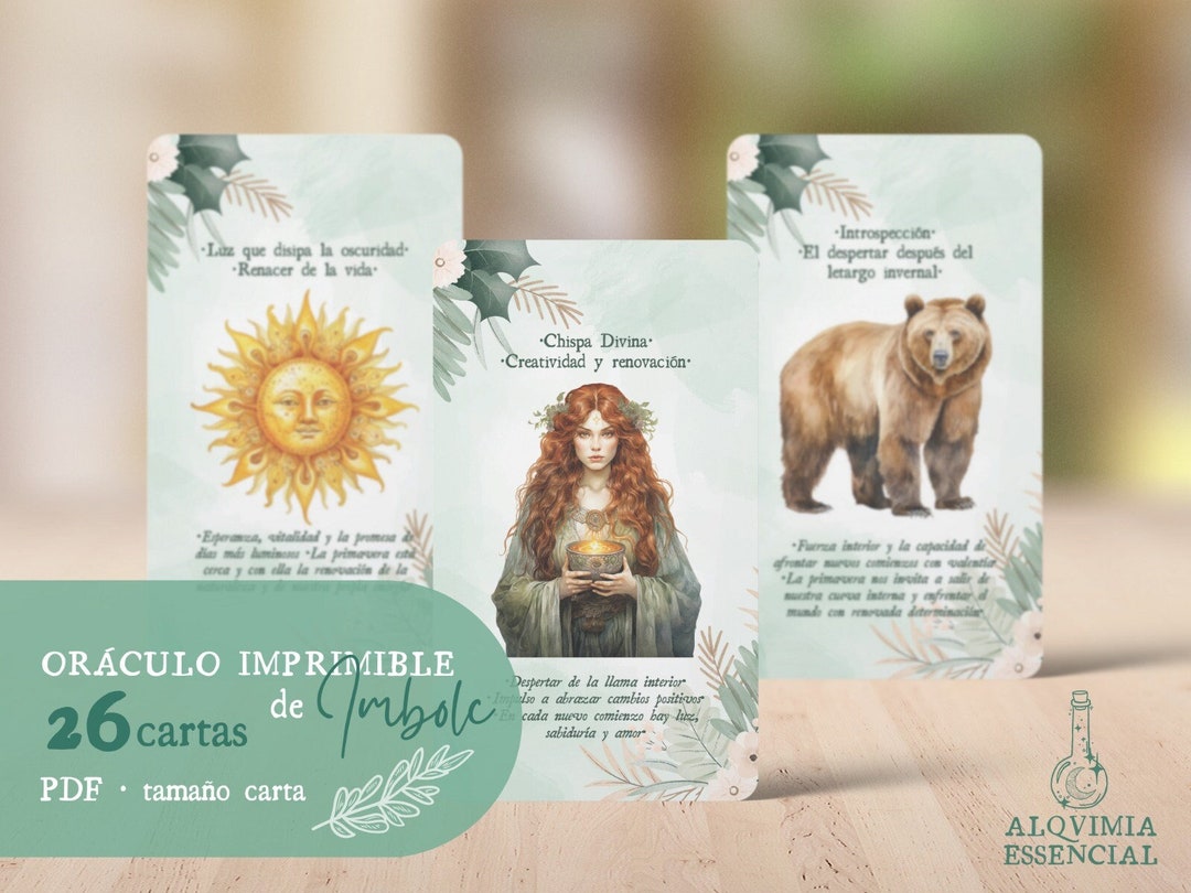 IMBOLC - Printable Oracle in Spanish / 26 Oracle Cards / Digital Oracle ...