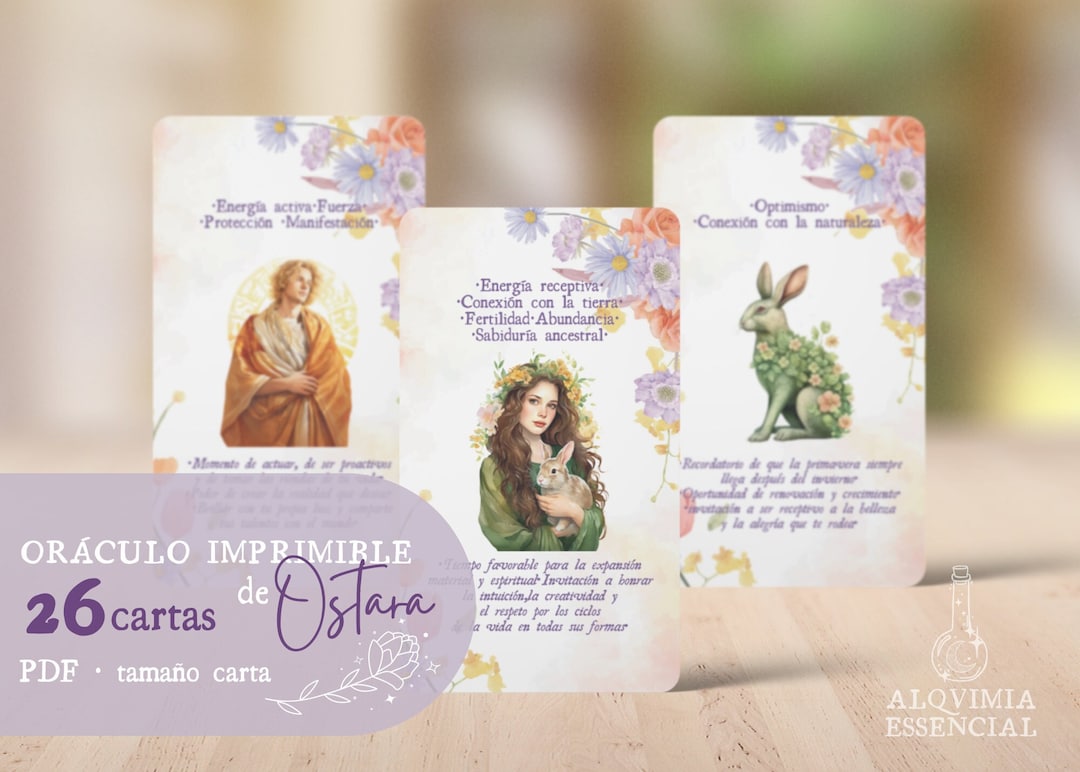 OSTARA - Printable Oracle in Spanish / 26 Oracle Cards / Digital Oracle ...