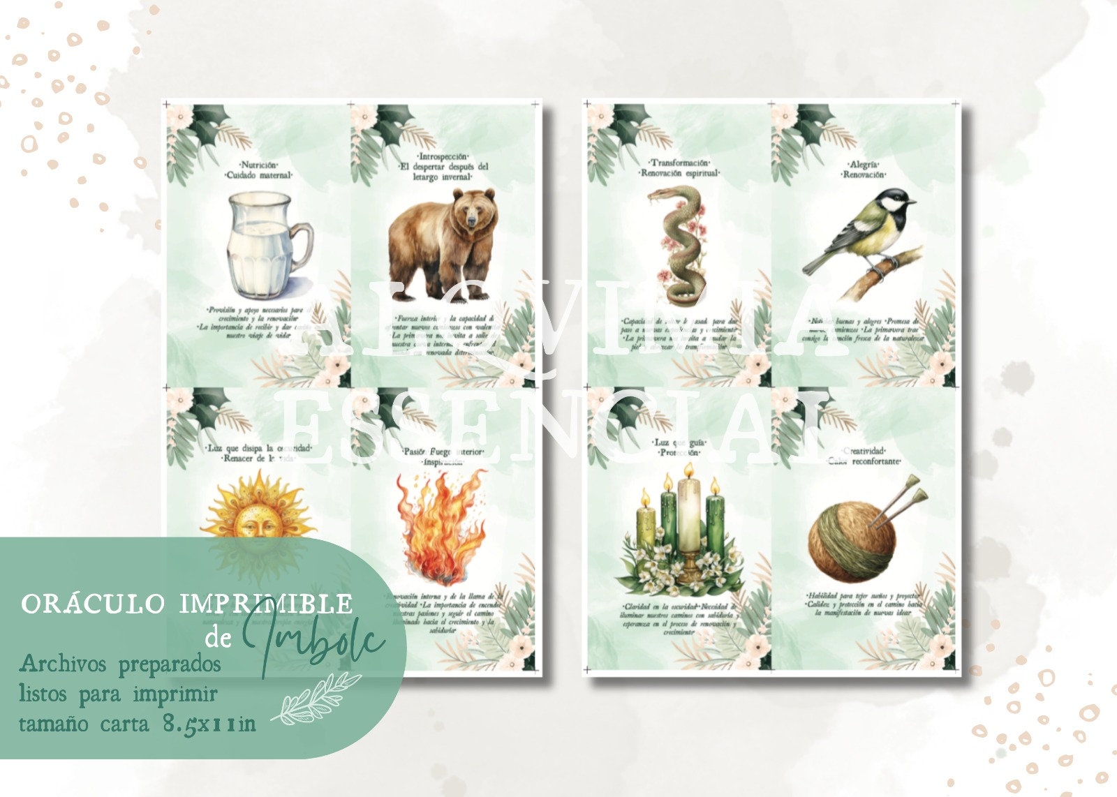 IMBOLC - Printable Oracle in Spanish / 26 Oracle Cards / Digital Oracle ...