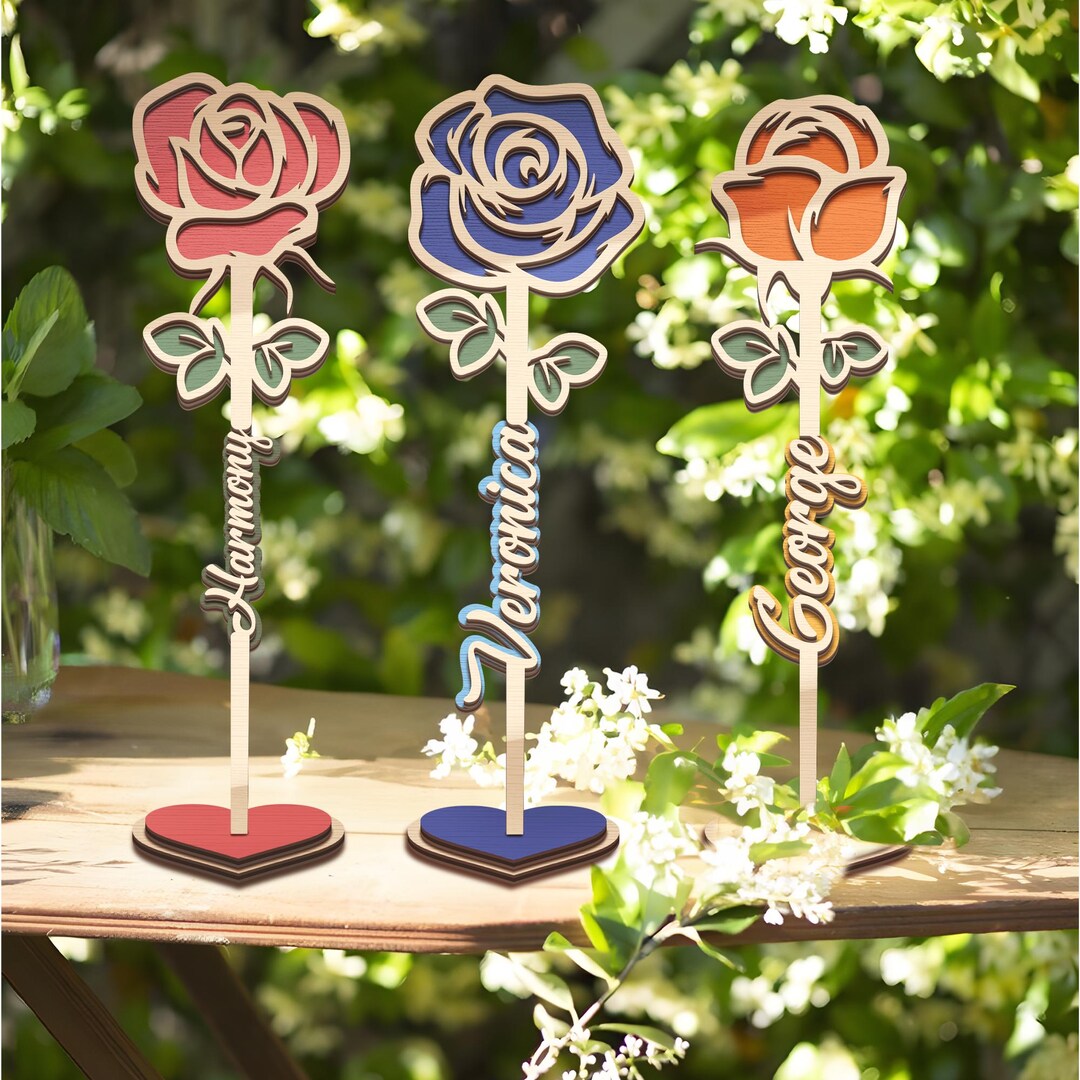 Wooden Birth Flower Garden, Wooden Birth Flowers, Flower Decor, Mothers ...