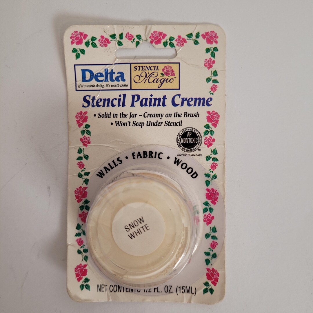 Vintage Stencil Magic by Delta Stencil Paint Creme Snow White .5 Oz ...