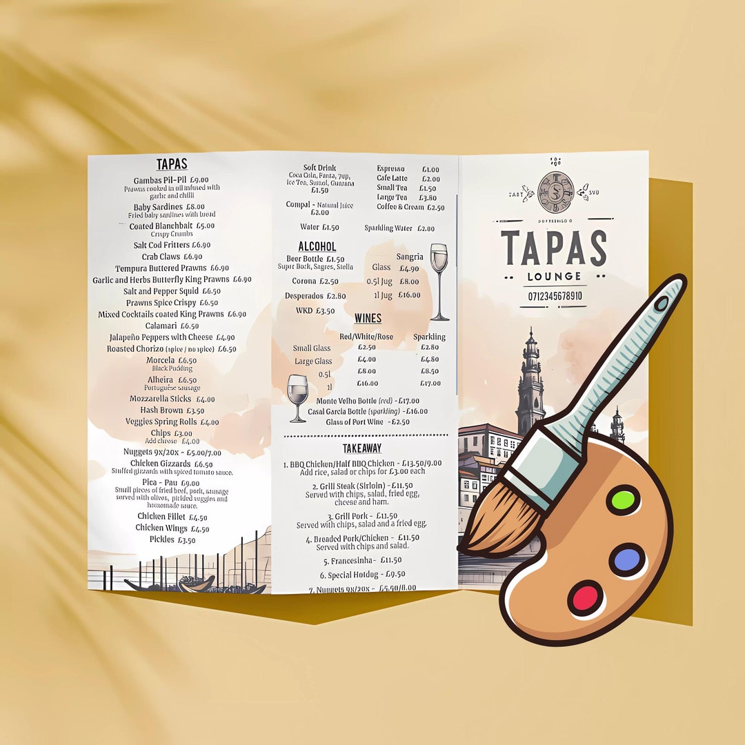 Custom 2-page Menu Design – Professional Menu Templates for Restaurants ...