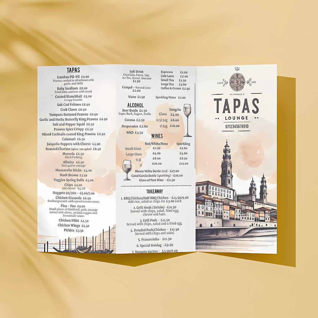 Folded Takeaway Menu Printing High-quality Menus for Restaurants, Cafes ...