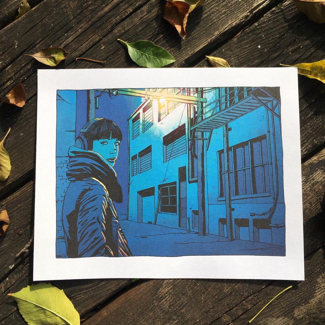 Female in Alley - 8"x10" Illustration Art Print by Nathan Lumm - Etsy