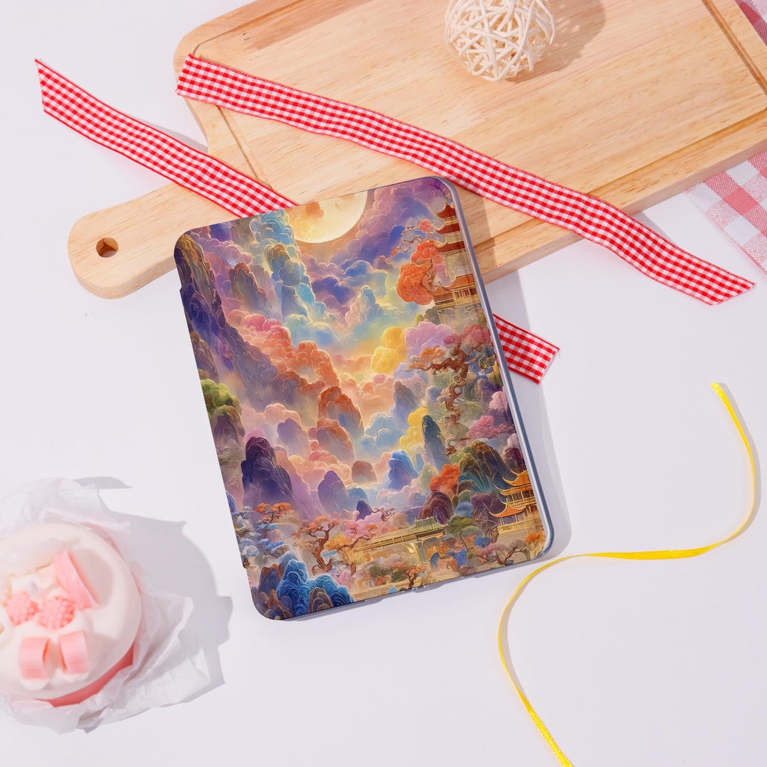 Colorful Cloud Mountains iPad Case With Pen Holder for 2025 Air 7-11/13 ...
