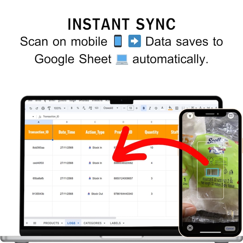 Mobile Inventory App | Barcode Scanner Stock Tracker | Google Sheets ...
