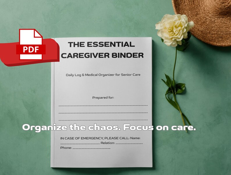 Caregiver Binder Printable | Senior Care, Medical Organizer (PDF ...