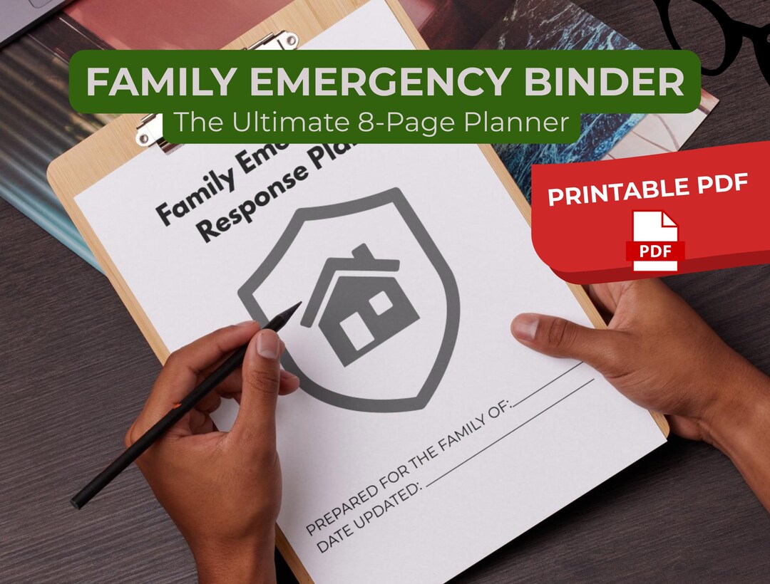 Emergency Binder Printable PDF, Family Safety Plan, Medical History ...