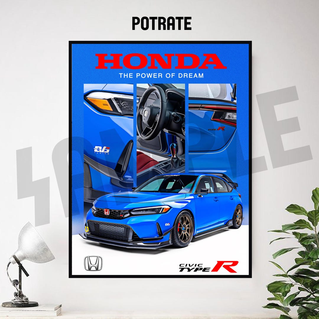 Honda Civic Type R FL5 Poster Digital Art - Etsy