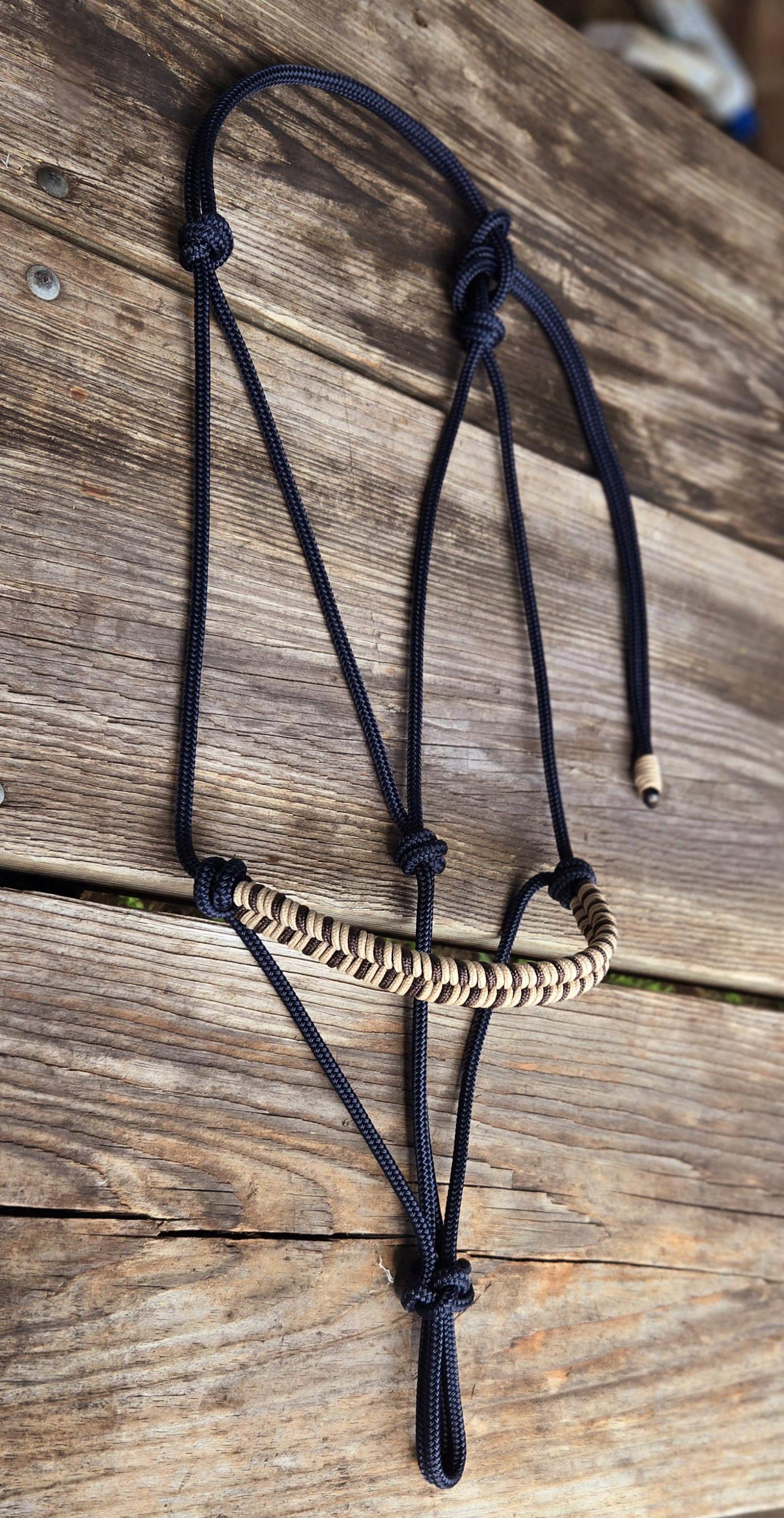 Custom Horse Halter With Braided Noseband, Yacht Rope Horse Halter ...