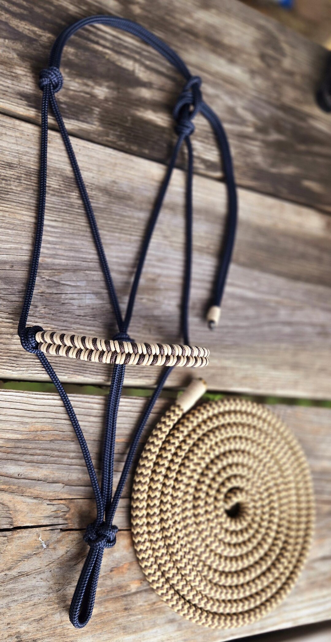 Halter and Lead Rope Set. Custom Horse Halter With Braided Noseband ...