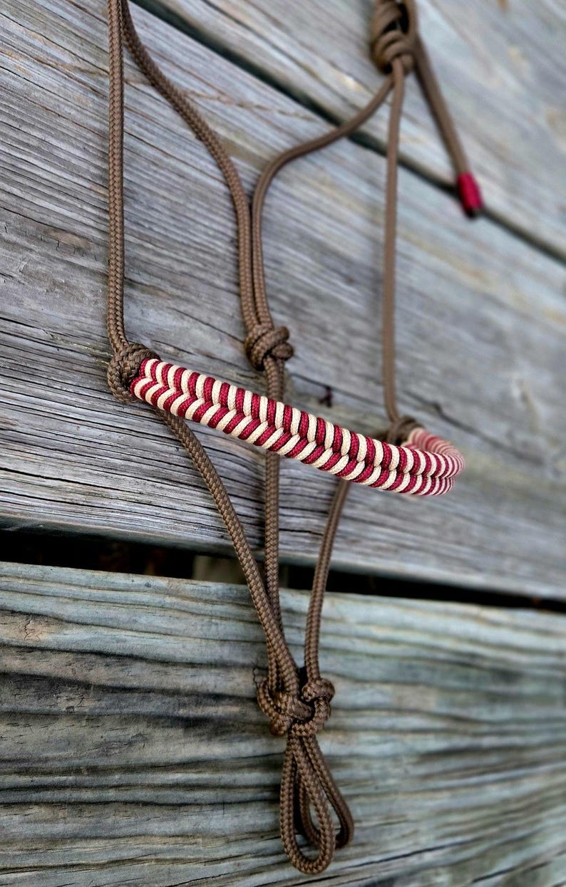 Custom Horse Halter With Braided Noseband, Yacht Rope Horse Halter ...