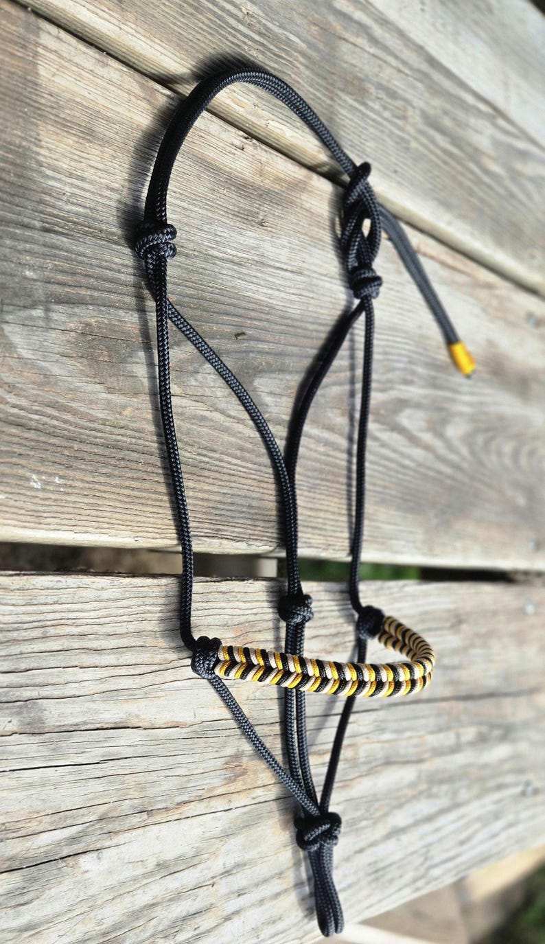 Custom Horse Halter With Braided Noseband, Yacht Rope Horse Halter ...