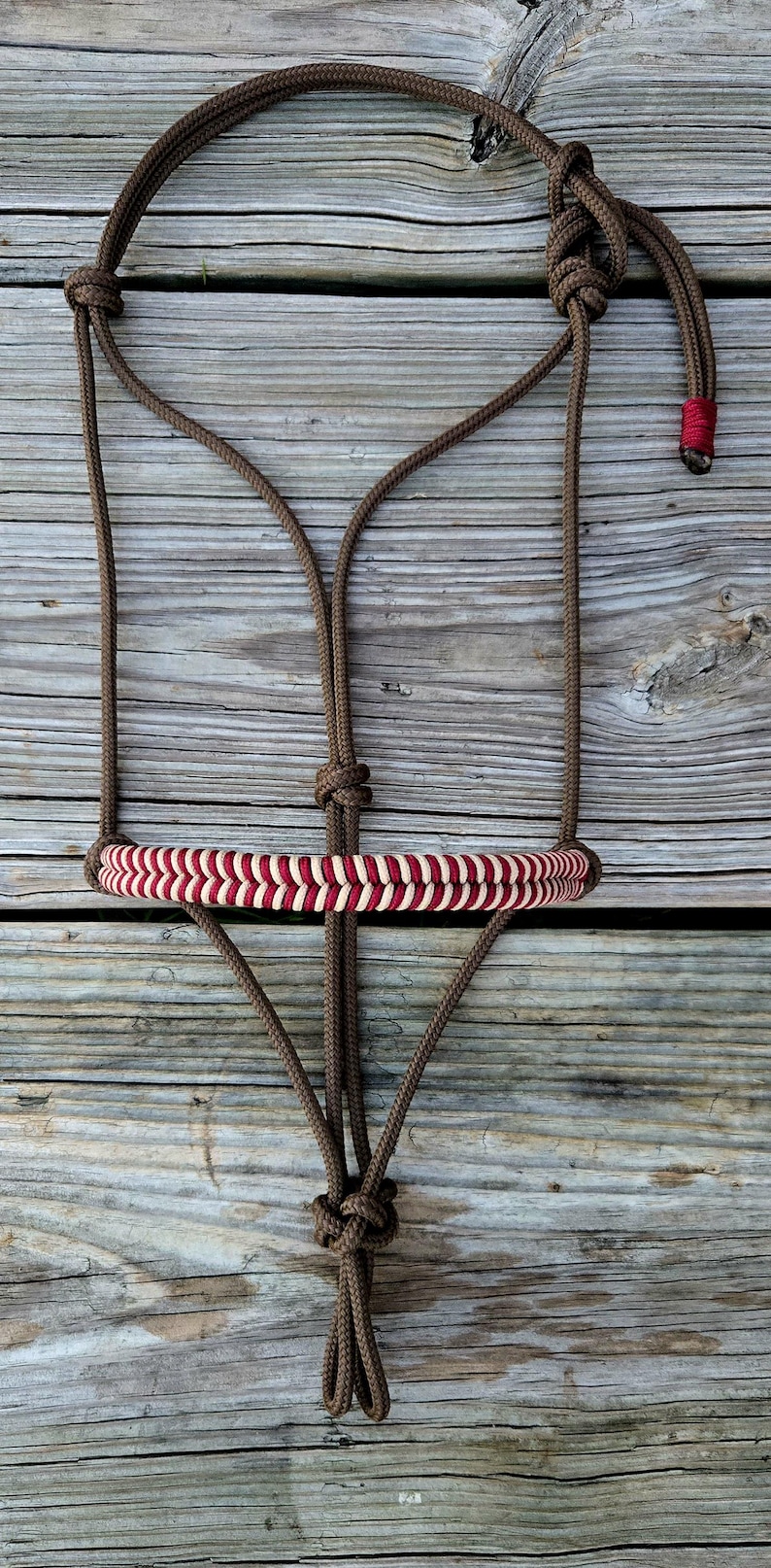 Custom Horse Halter With Braided Noseband, Yacht Rope Horse Halter ...