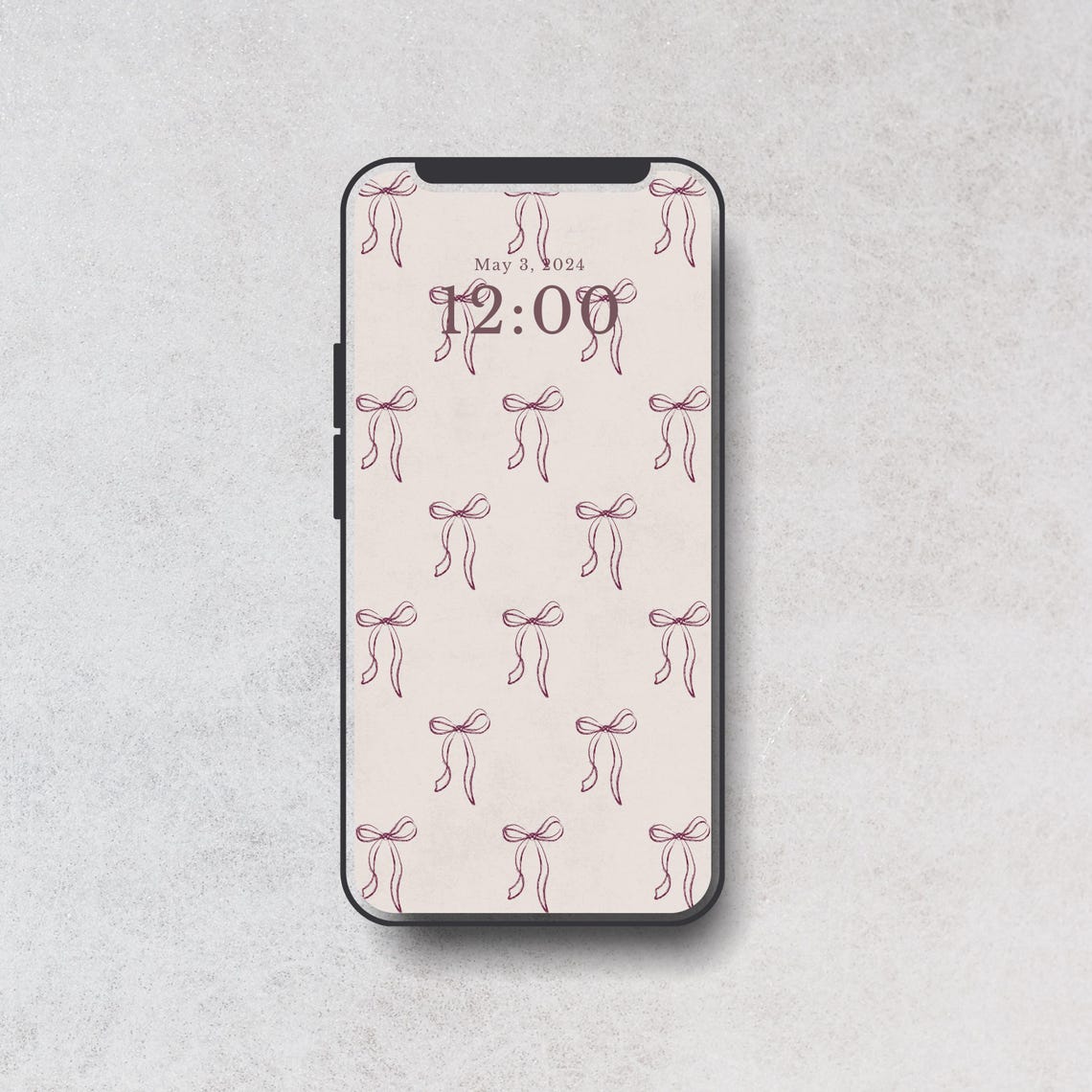 Bow Pattern Phone Wallpaper | Minimalist Lock Screen | Elegant Phone ...