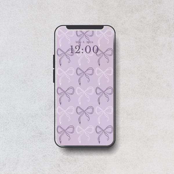 Purple Bow Wallpaper - Etsy
