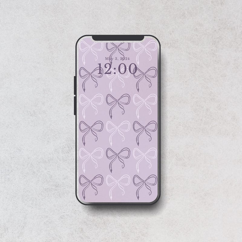 Purple Bow Wallpaper - Etsy