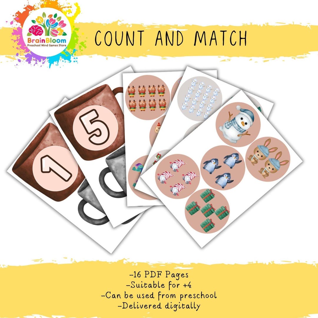 Counting Activity- Matching Numbers 1-20 - Etsy