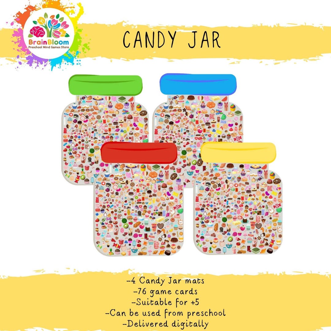 Preschool Game Candy Jar: Printable Matching Game for Kids - Etsy