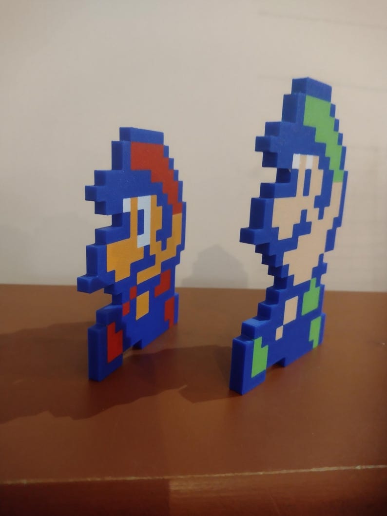 Super Mario Brothers 2 Inspired Sprites - Shelf or Desk Buddy, Game ...