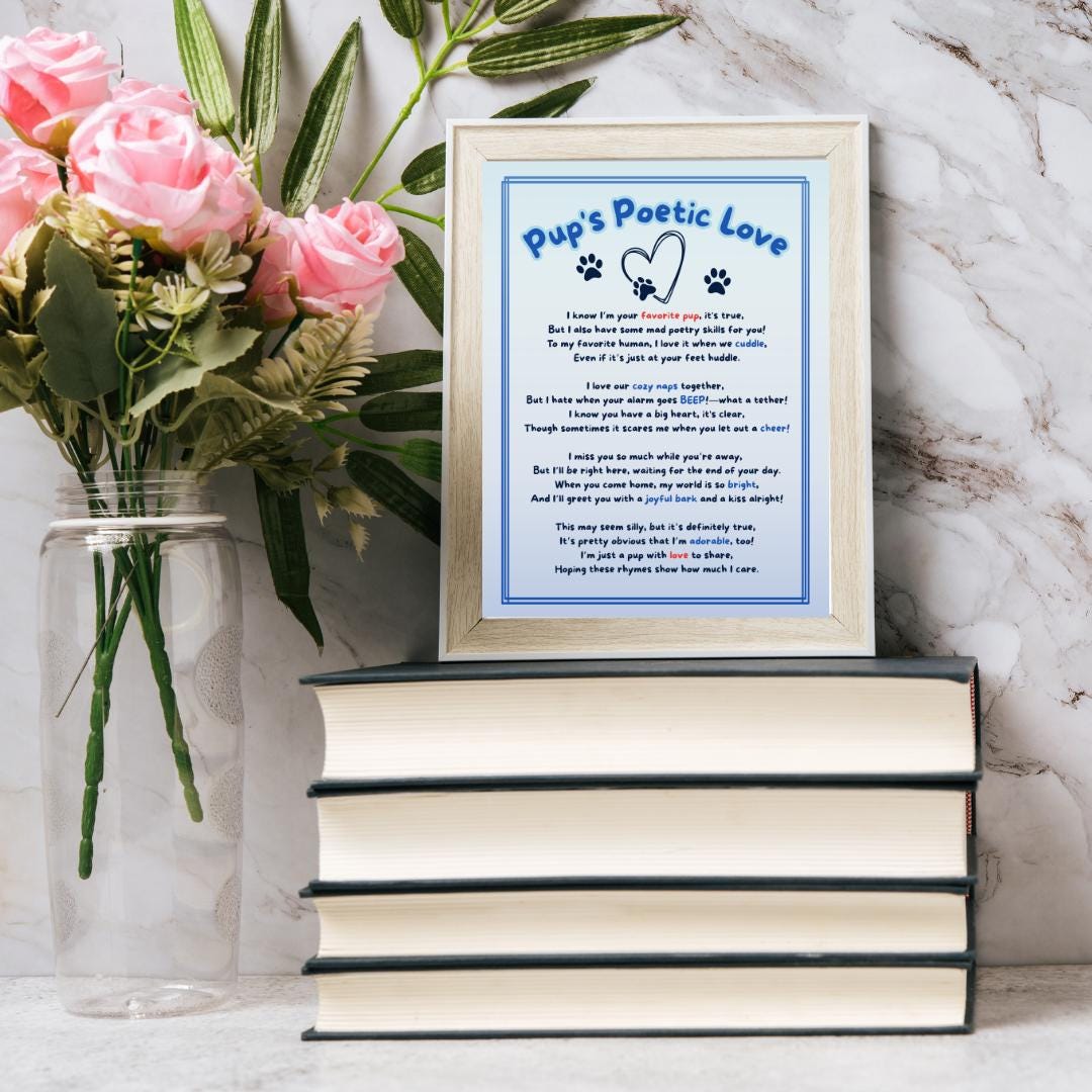 Dog Poem Digital Download – "a Pup’s Poetic Love" – Funny Dog Wall Art, Printable Pet Poem, Gift ...