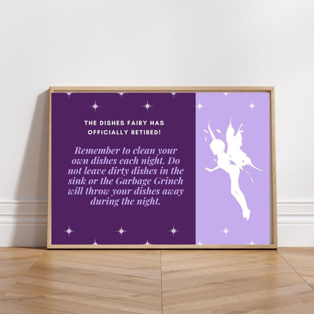 Retirement of the Dishes Fairy Flyer Fun Office Break Room Decor - Etsy