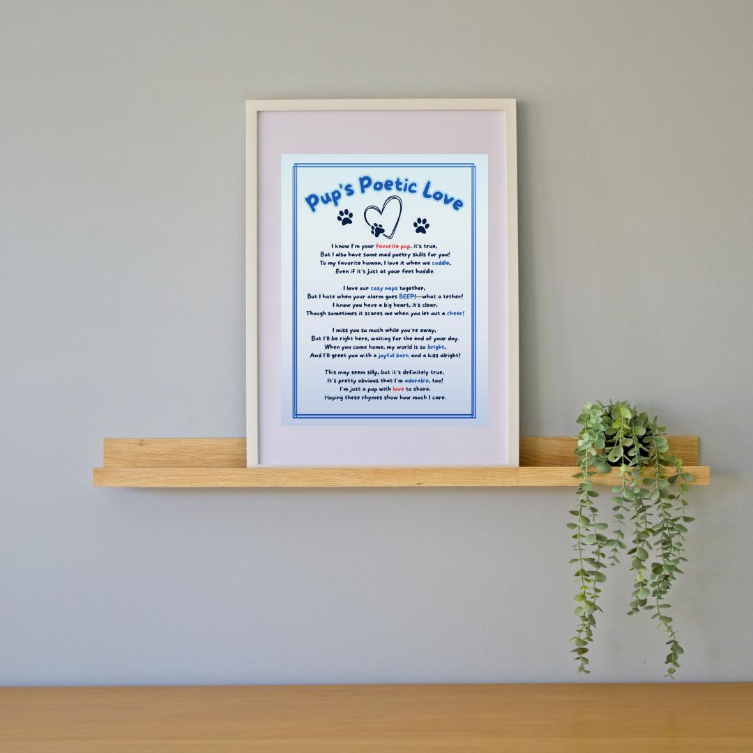 Dog Poem Digital Download – "a Pup’s Poetic Love" – Funny Dog Wall Art ...