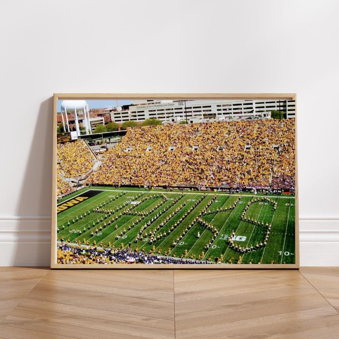 Iowa Hawkeyes Marching Band Wall Art 'HAWKS' at Kinnick Stadium Digital ...