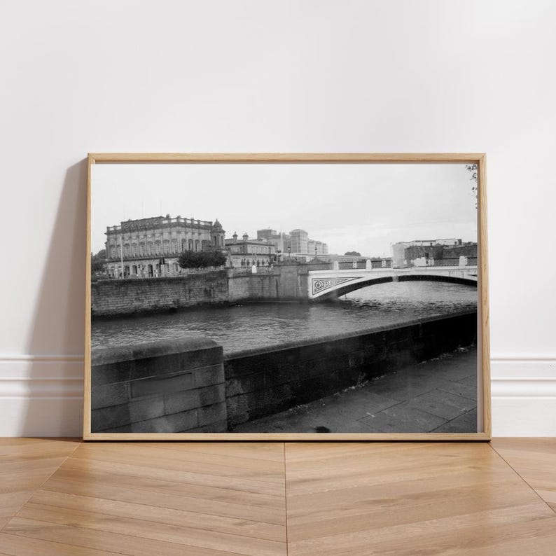 Black and White Christ Church Cathedral & Seán Heuston Bridge Digital ...