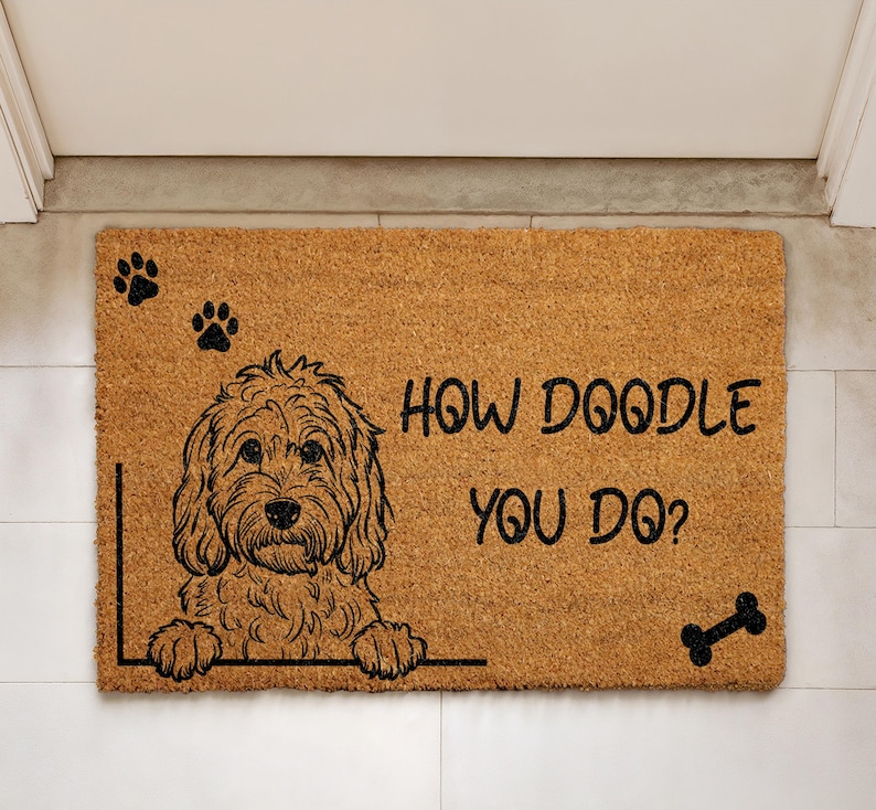 How Doodle You Do Doormat, Goldendoodle Welcome Mat, Labradoodle Home ...