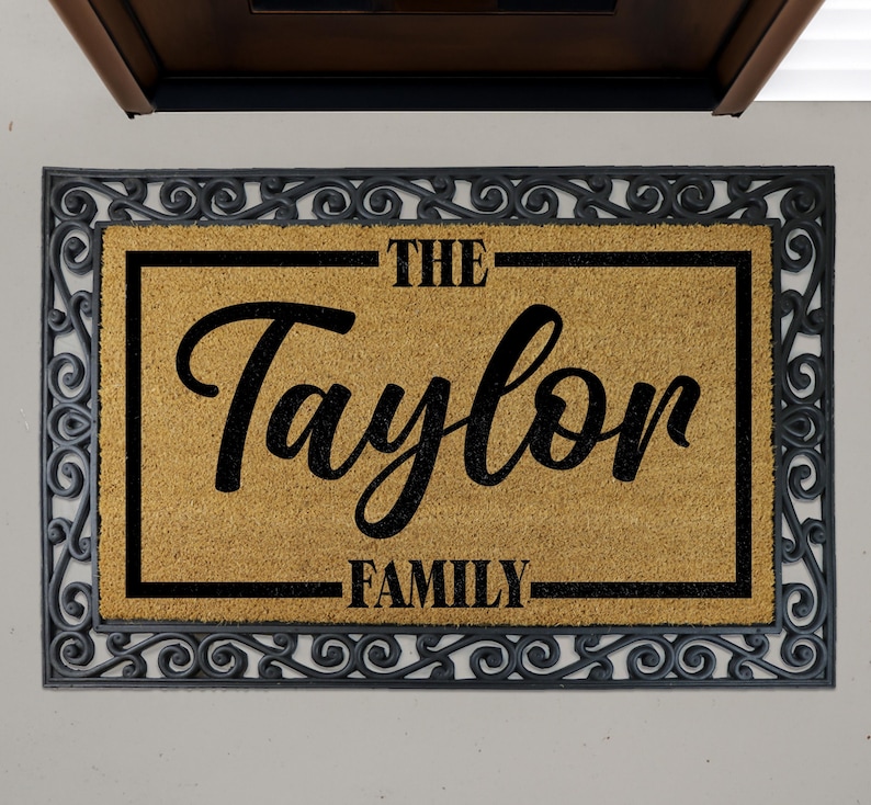 Custom Family Name Doormat, Custom Last Name Est. Year Interchangeable ...