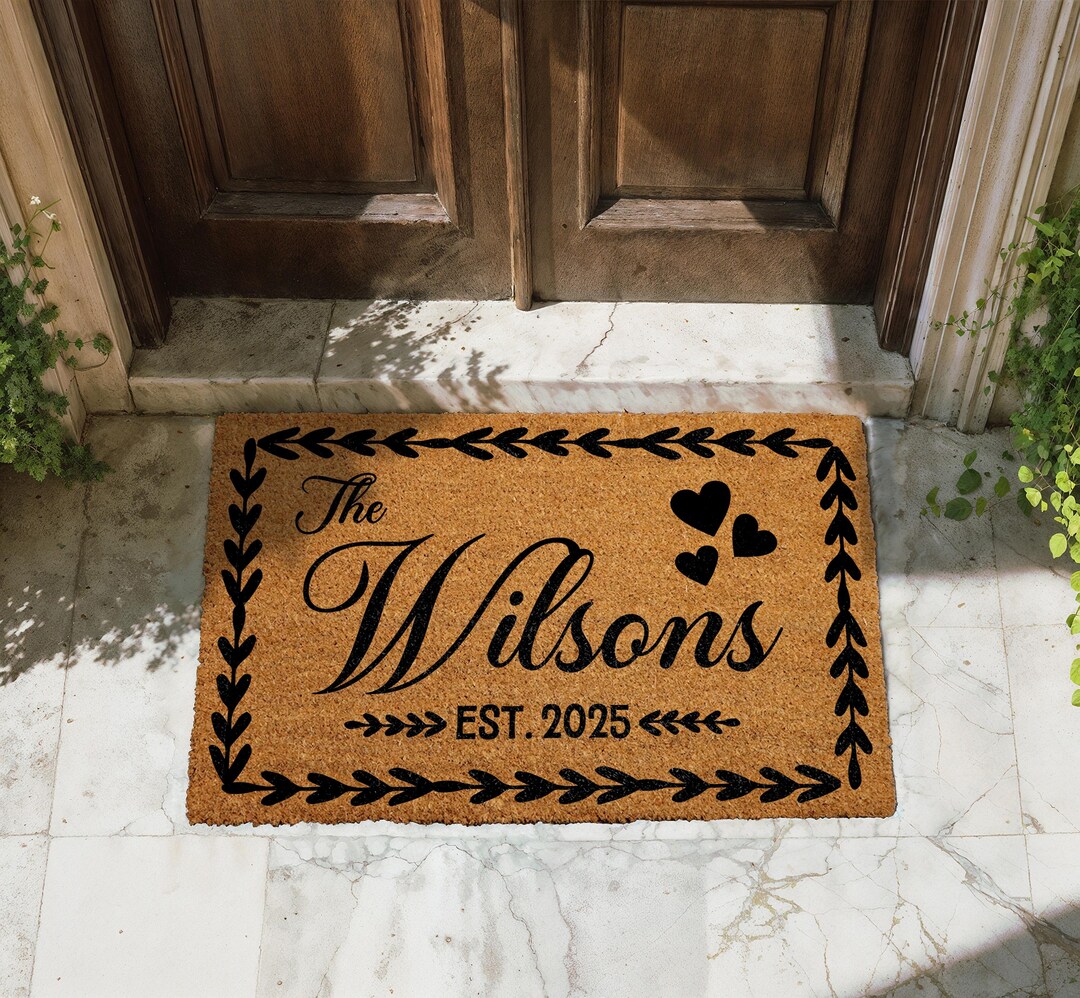 Custom Last Name Est. Year Door Mat, Family Name Doormat, Personalized ...