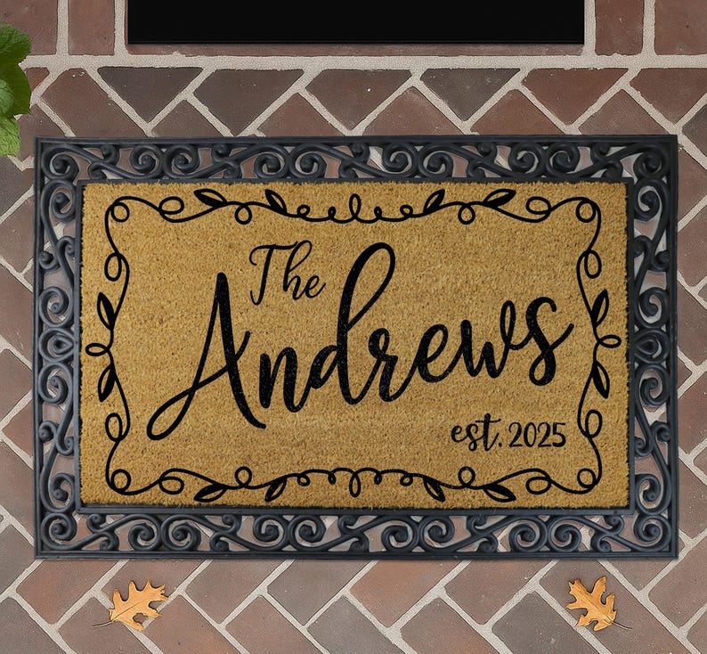 Custom Family Name Doormat, Custom Last Name Est. Year Interchangeable ...