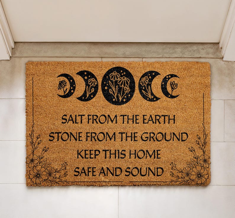 Salt From the Earth Doormat, Witchy Welcome Mat, Home Protection Spell ...