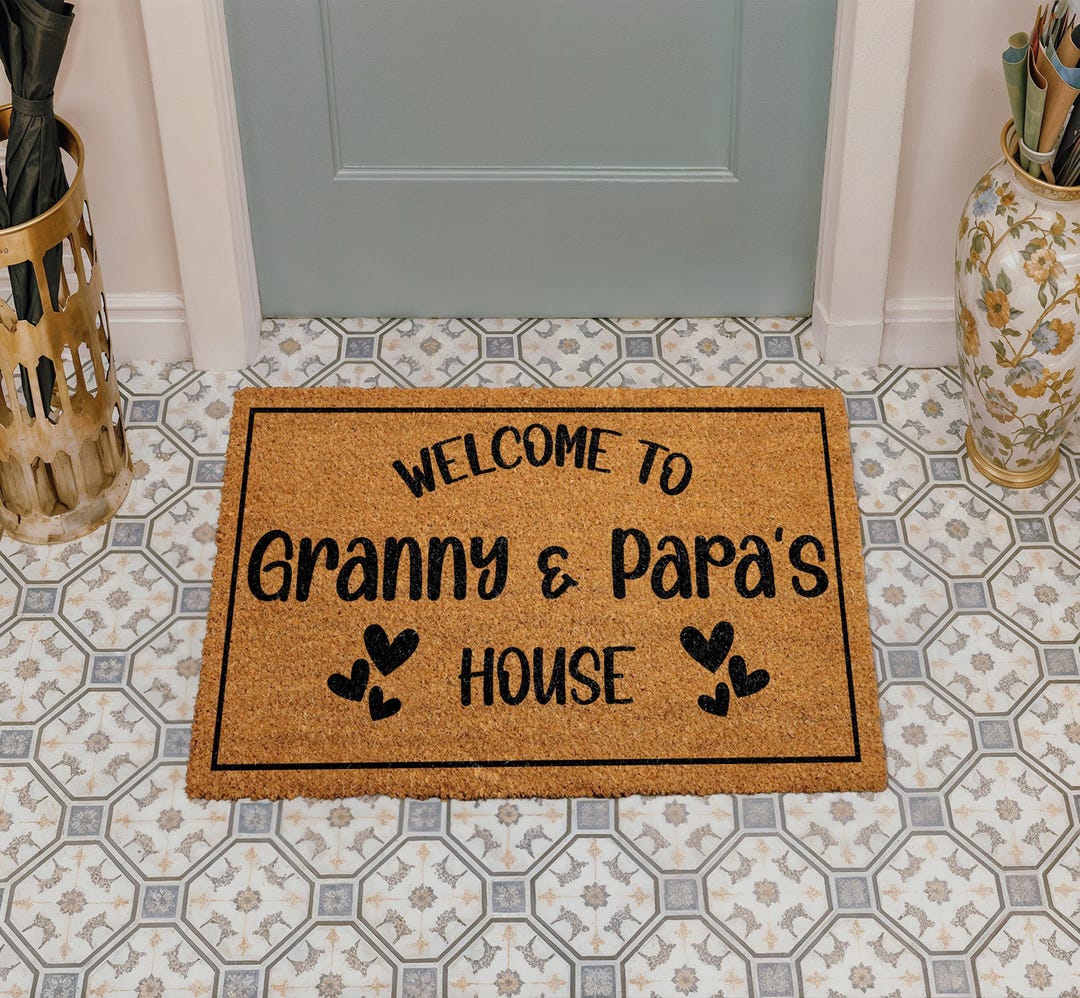 Welcome to Granny & Papa's House Doormat, Grandparents Welcome Mat ...