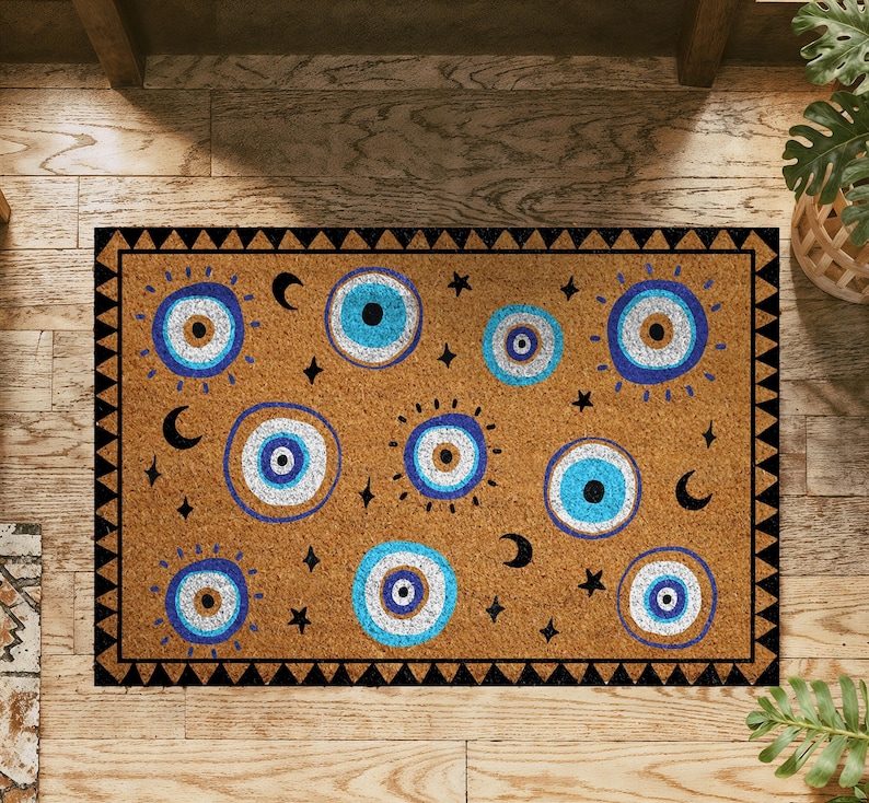 Celestial Evil Eye Doormat, Spiritual Front Door Welcome Mat, Mystical ...