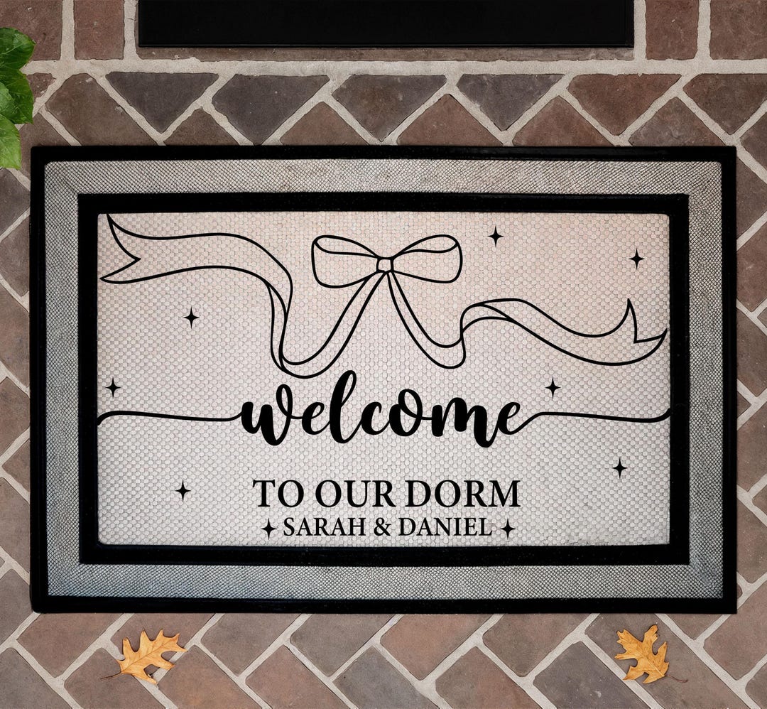 Personalized Welcome to Our Dorm Doormat, College Students Welcome Mat ...
