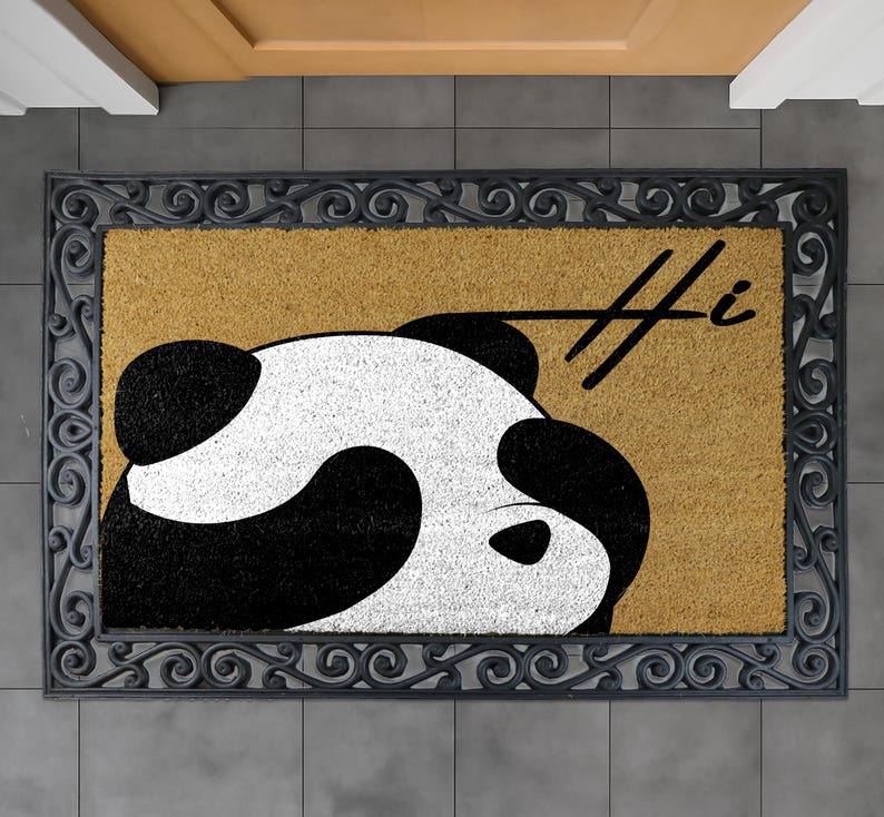 Cute Panda Face Doormat, Adorable Animal Themed Welcome Mat, Animal ...
