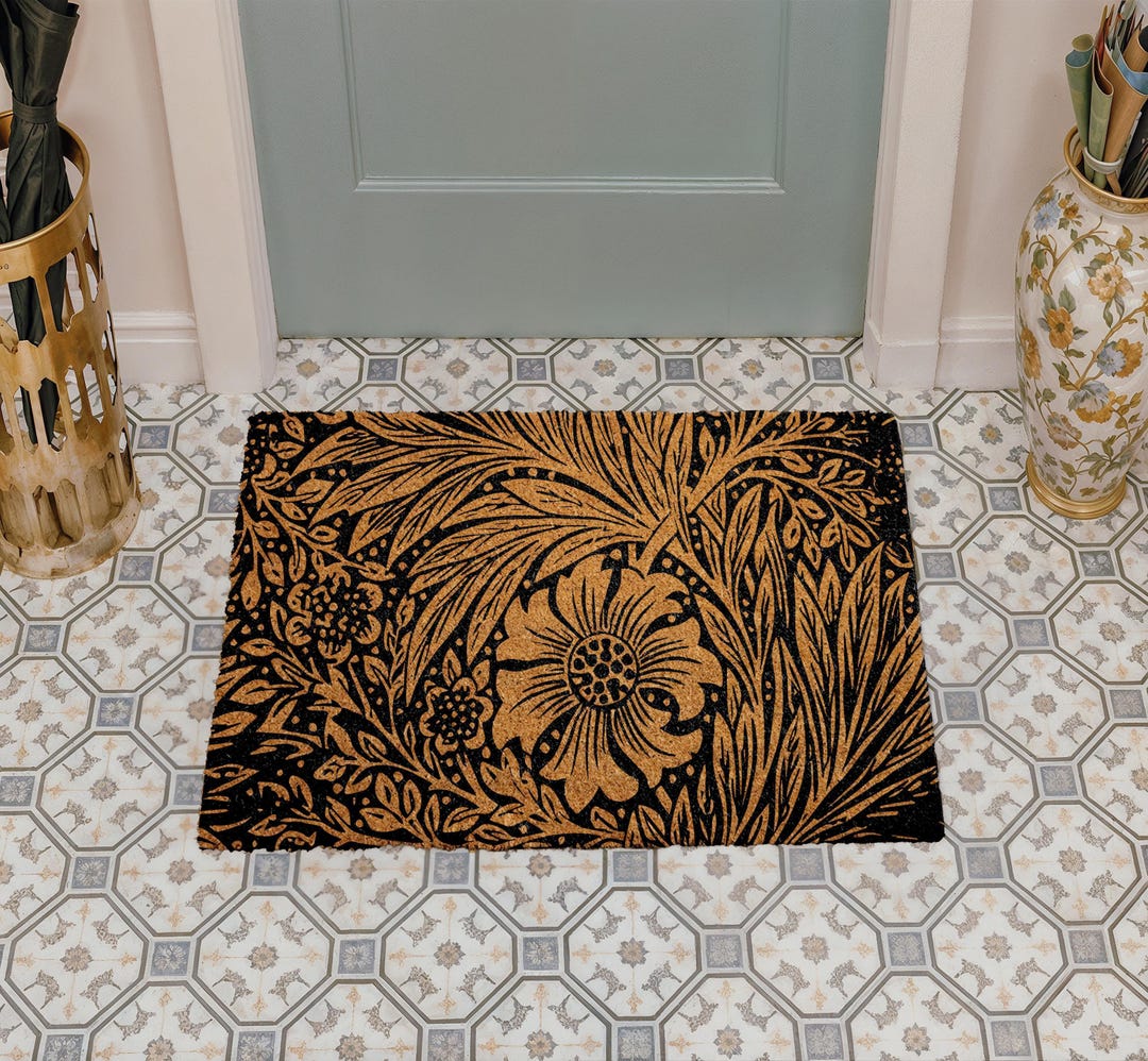 New Art Floral Doormat, Housewarming Gift, Art Nouveau Welcome Mat ...