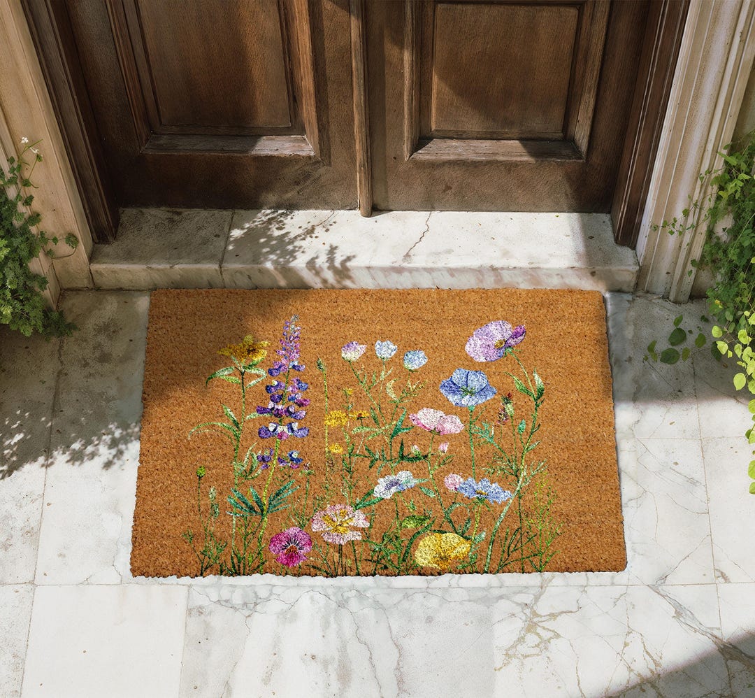 Wildflowers Doormat, Floral Welcome Mat, Garden Lover Home Entrance ...