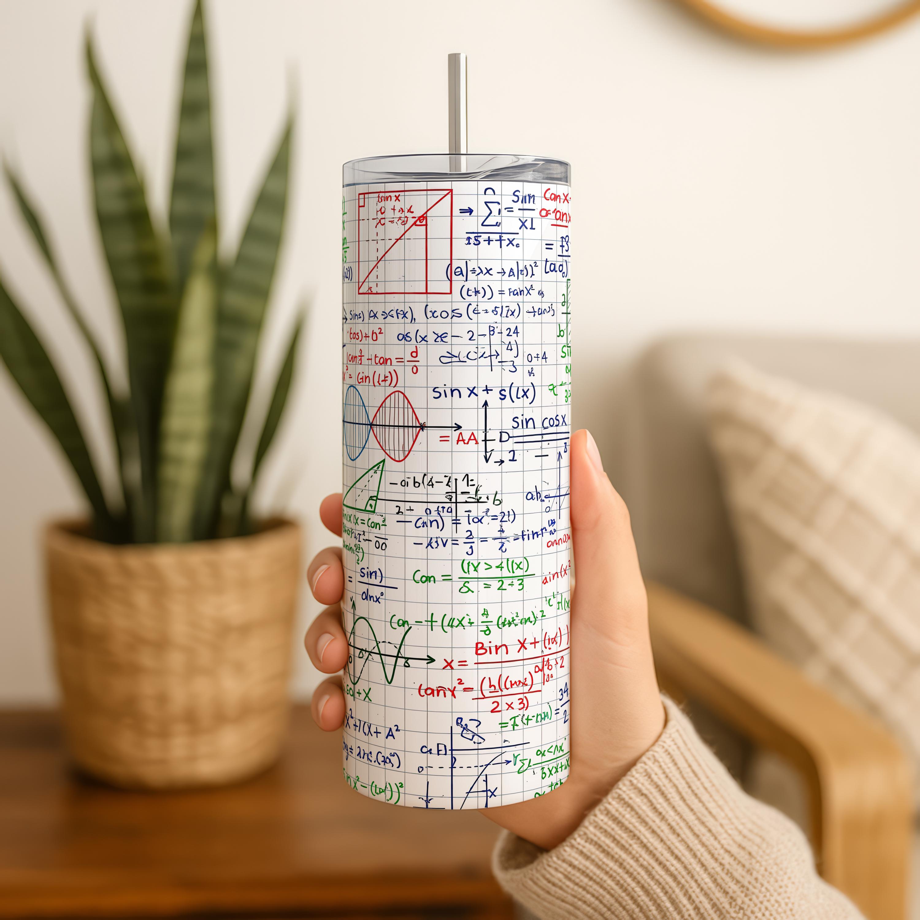 Mathematical Equation Design Tumbler With Straw, College Math Professor ...