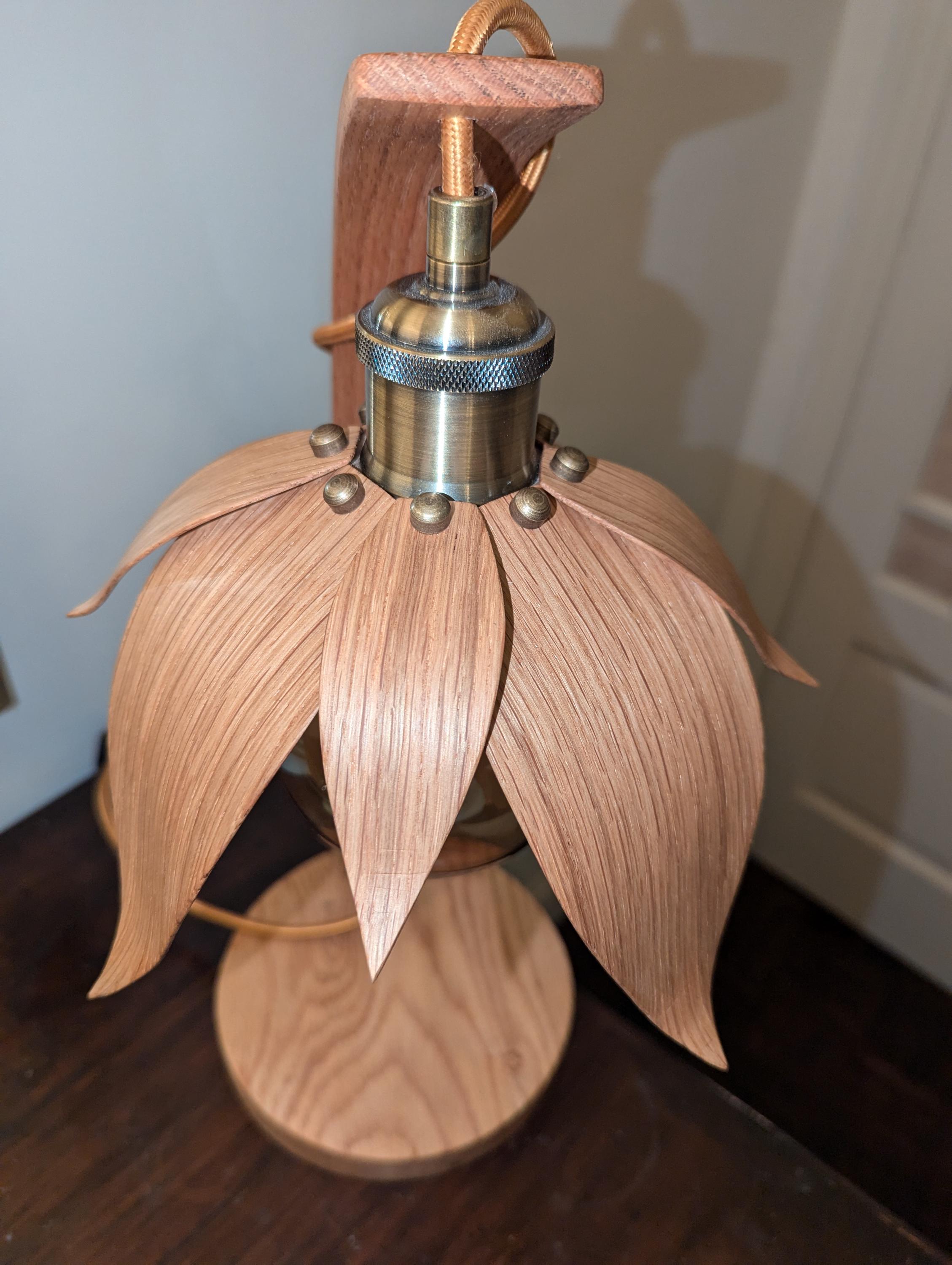 Lotus Table Lamp. Handmade in Solid Oak - Etsy