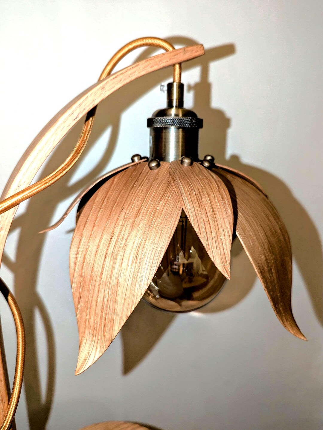 Lotus Table Lamp. Handmade in Solid Oak - Etsy